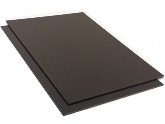 Plastic plate ABS 2mm Black 1000 x 500 mm (100 x 50 cm) Protective foil ...